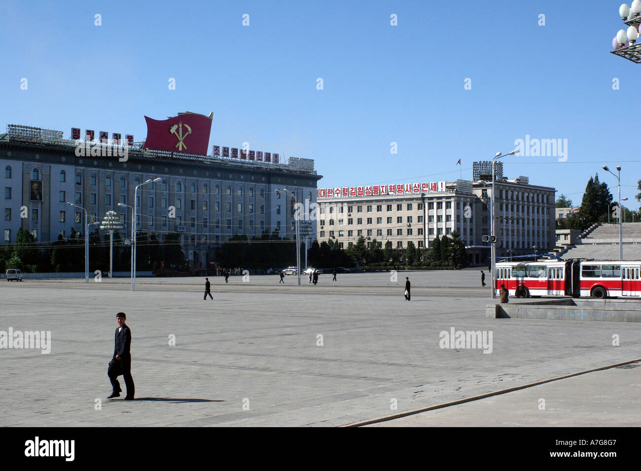 Kim Il Sung Square in Pyongyang Stock Photo - Alamy