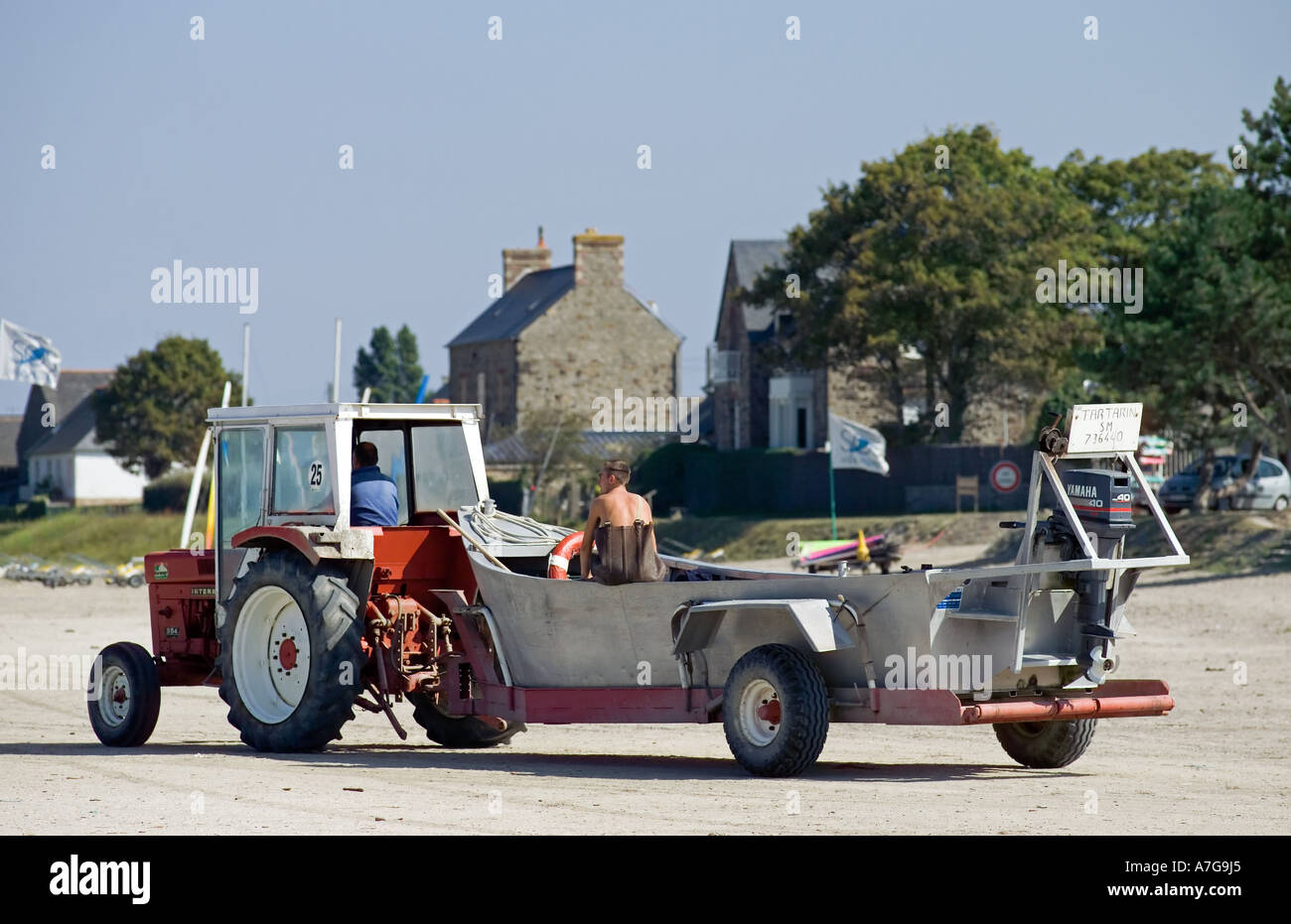 Tractor towing a boat hi-res stock photography and images - Alamy