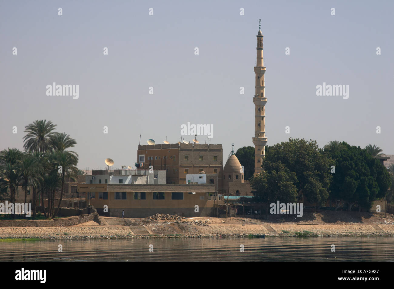 Mosque on the River Nile Stock Photo - Alamy