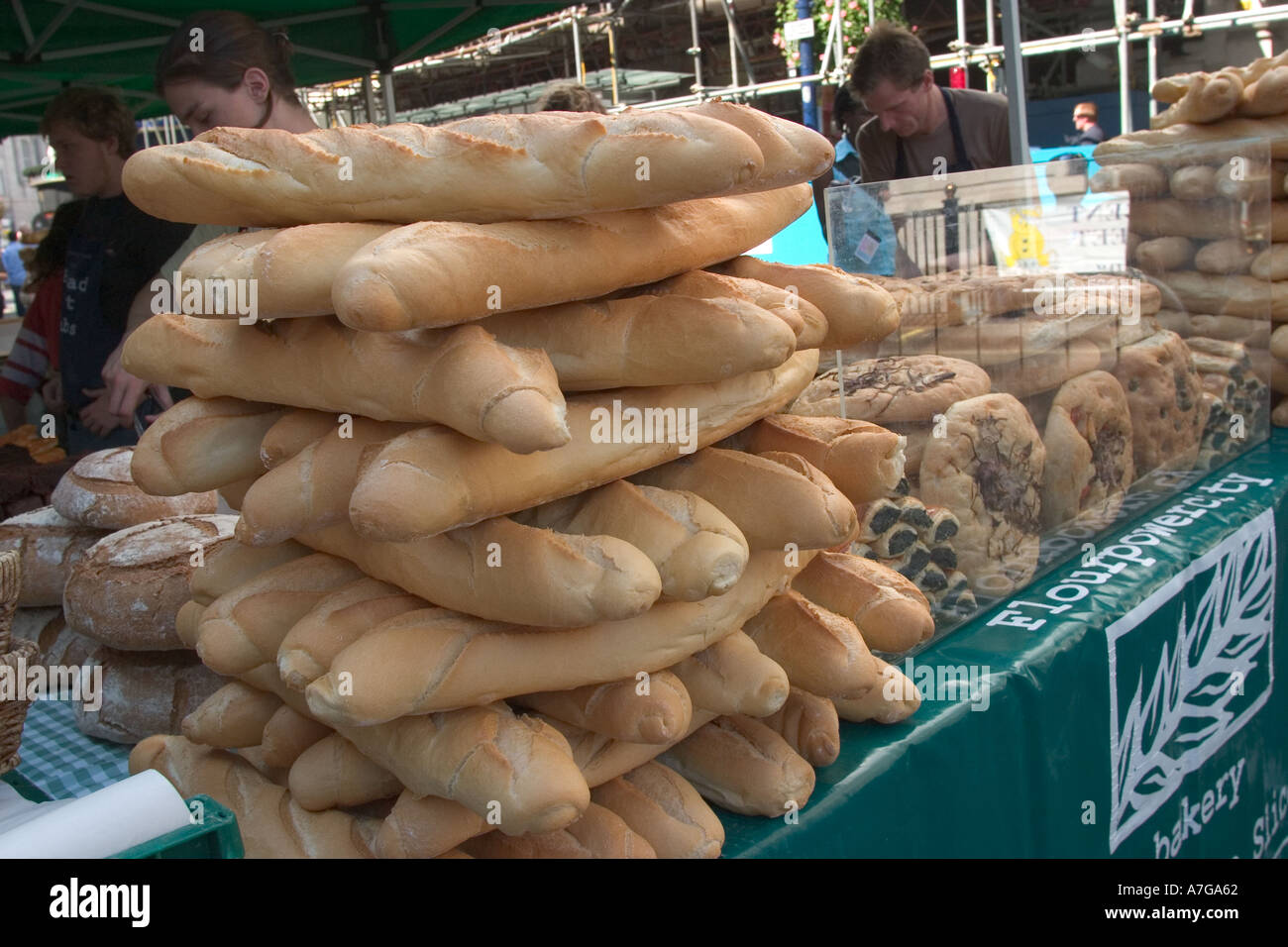 Regent street International Fair rustic artisan bread for sale on stall ...