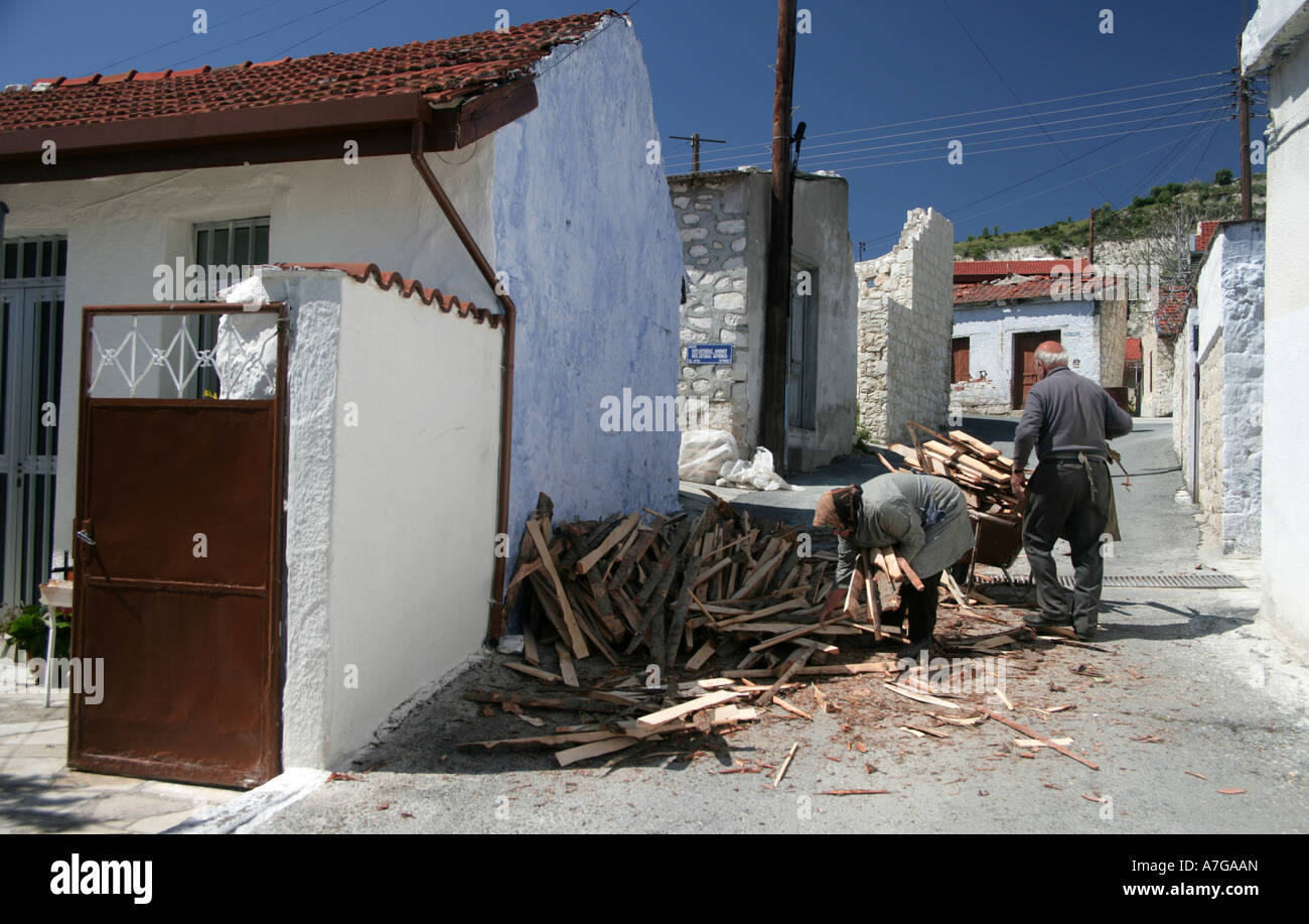 Cypriot mountain village life gathering firewood in Koilani wine ...