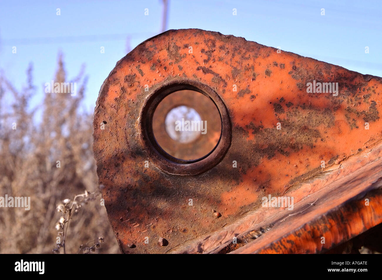 Rusted metal texture and hole Stock Photo - Alamy