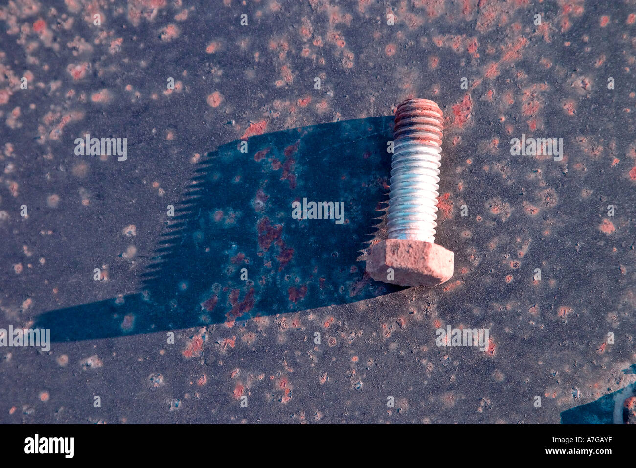 A rusted bolt on rusting metal Stock Photo - Alamy