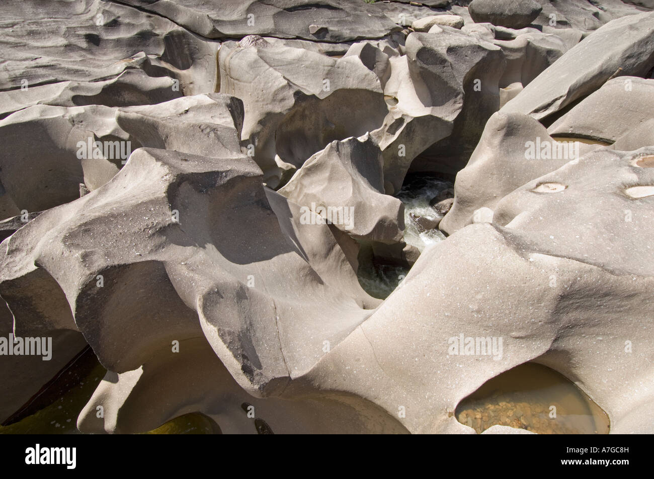 A close view of the Vale da Lua in Brazil - a lunar like landscape area ...