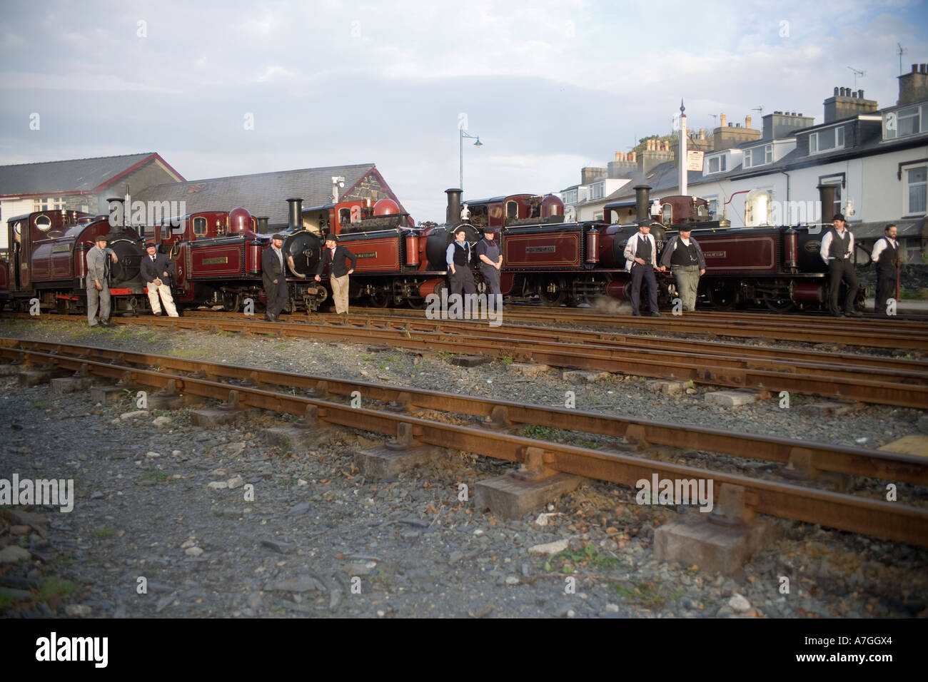 Engine line up at the Victorian weekend in 2005, Porthmadog Harbour ...