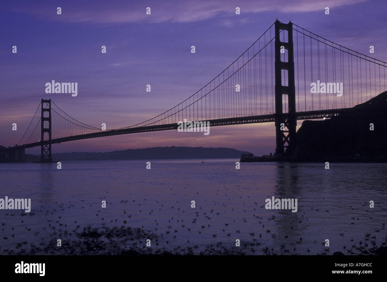 Golden gate bridge sunrise marina hi-res stock photography and images ...