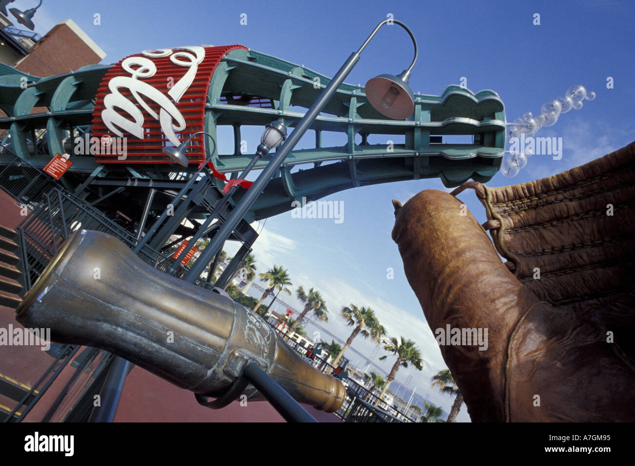 USA, California, San Francisco. Pacific Bell Park, playground inside ...