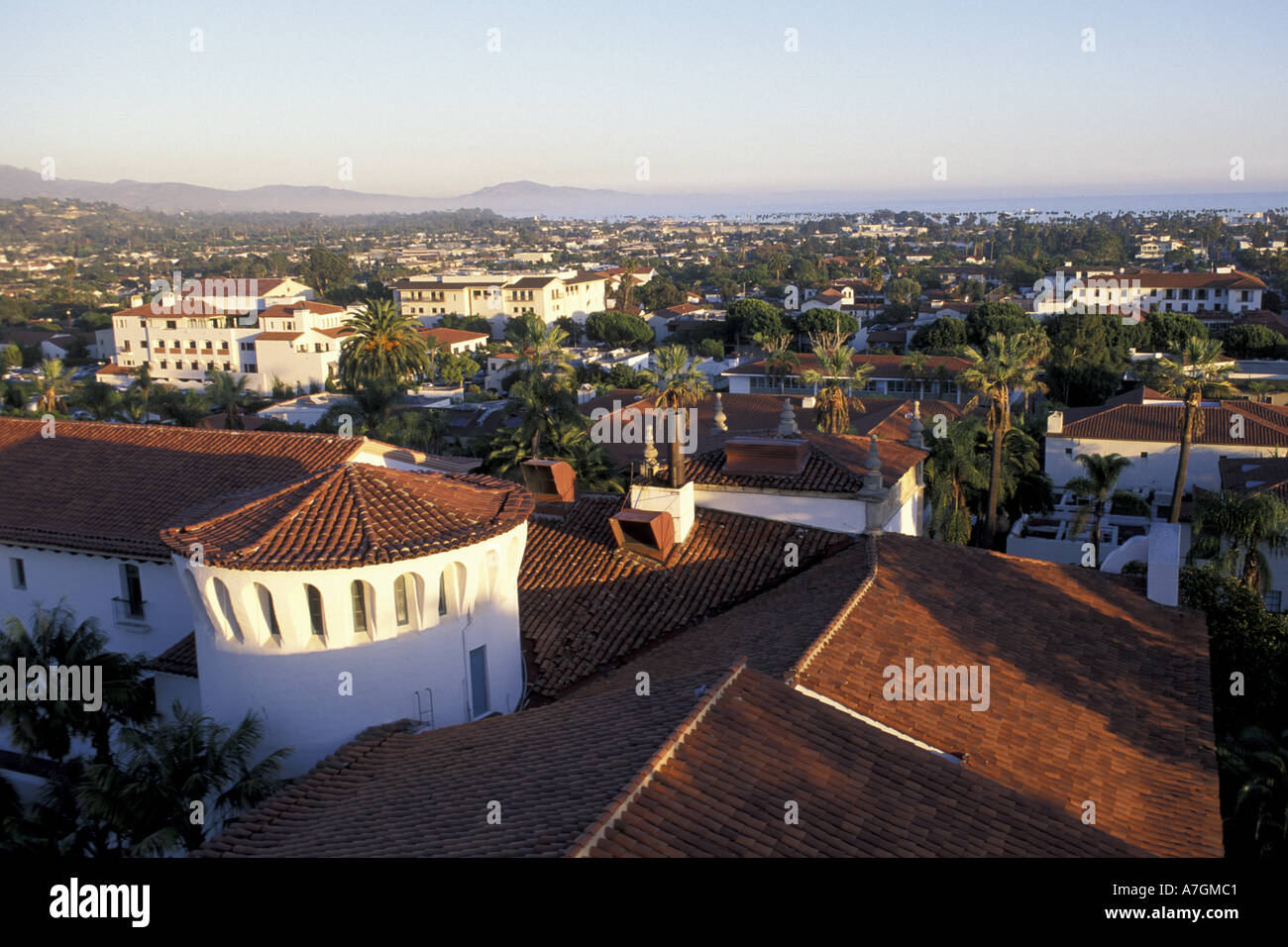 NA, USA, California, Santa Barbara, Roofs Stock Photo - Alamy
