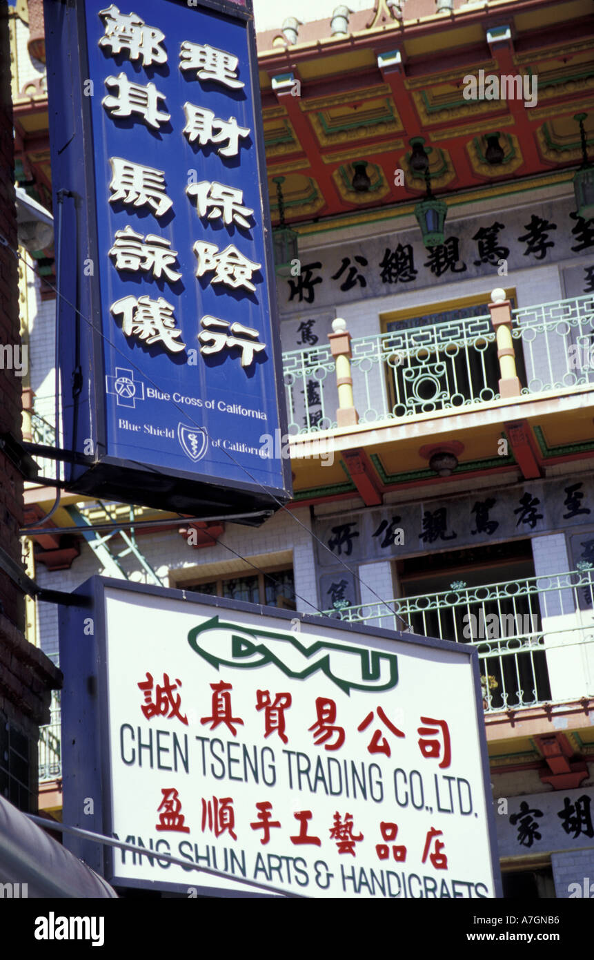 USA, California, San Francisco, Chinatown. Chinese signage, buildings ...