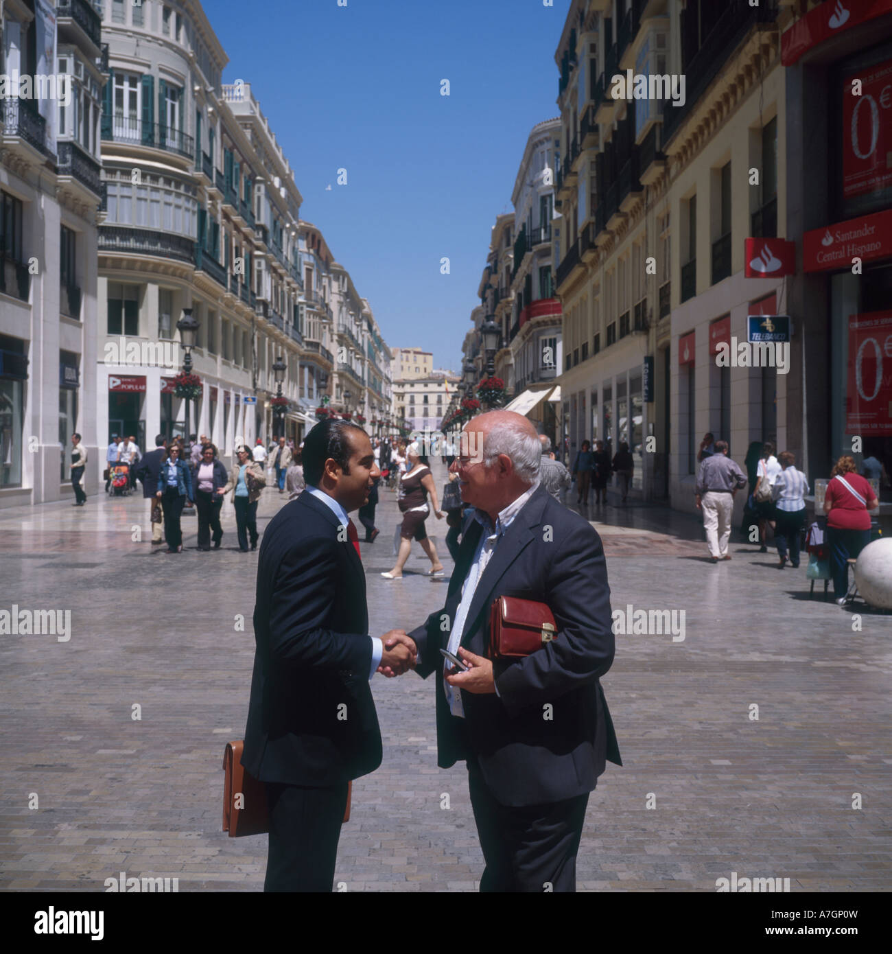 malaga spain business men on street Stock Photo - Alamy