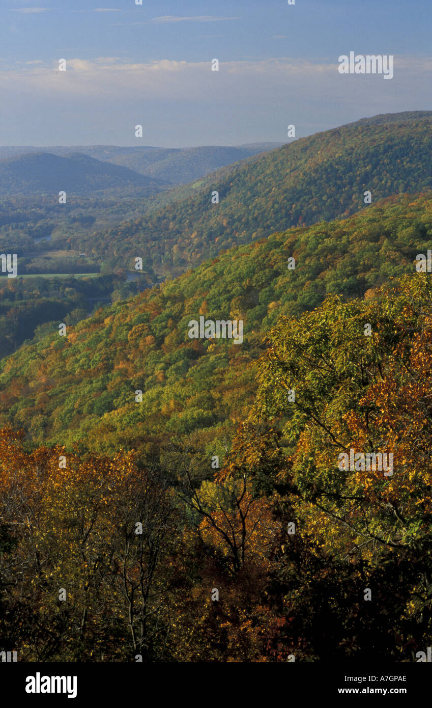 US, CT, Kent, Housatonic River from Caleb's Peak on the Appalachian ...