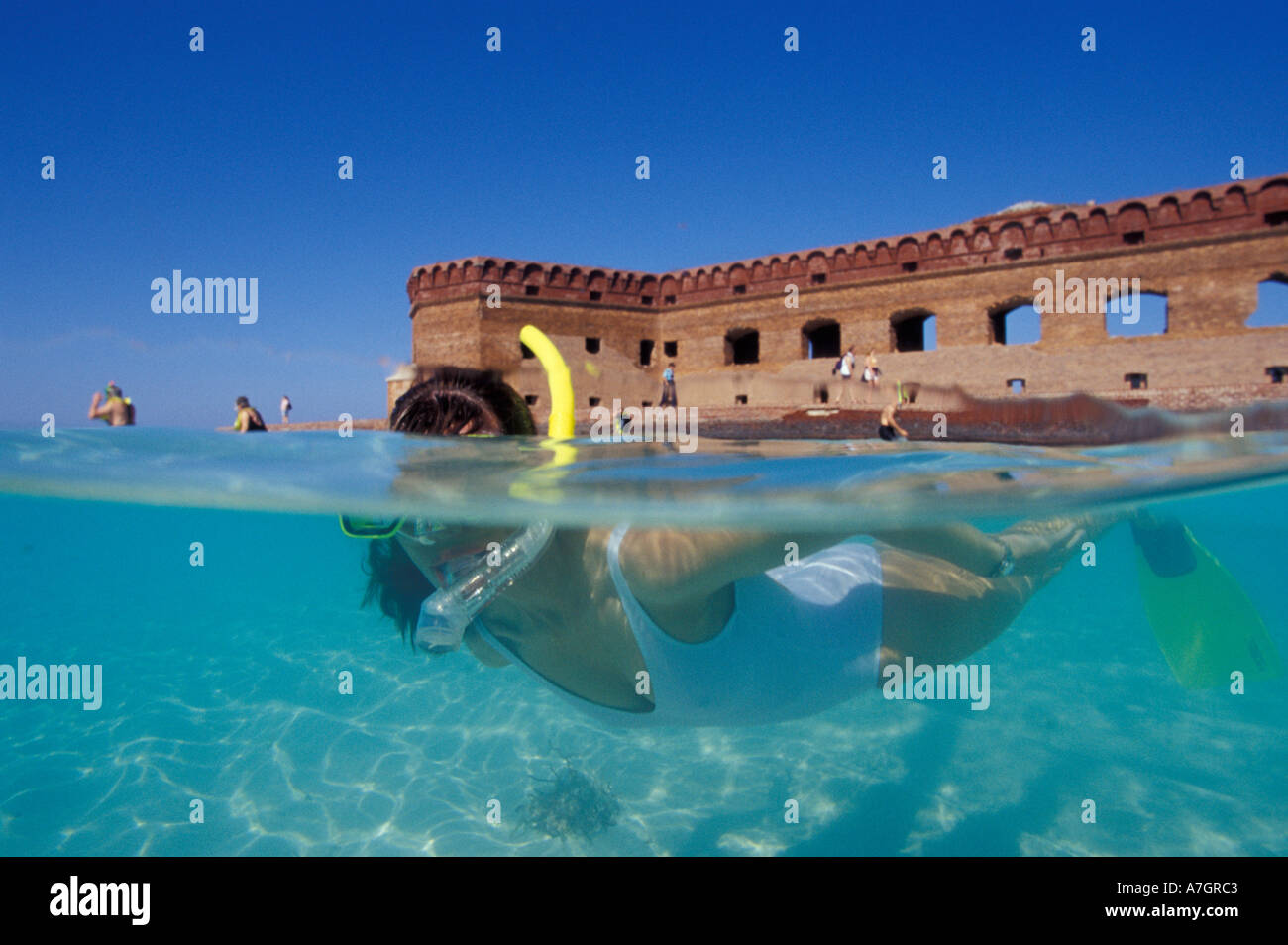 USA, FL, Florida Keys, Fort Jefferson, 1846, stands on Garden Key, Dry ...