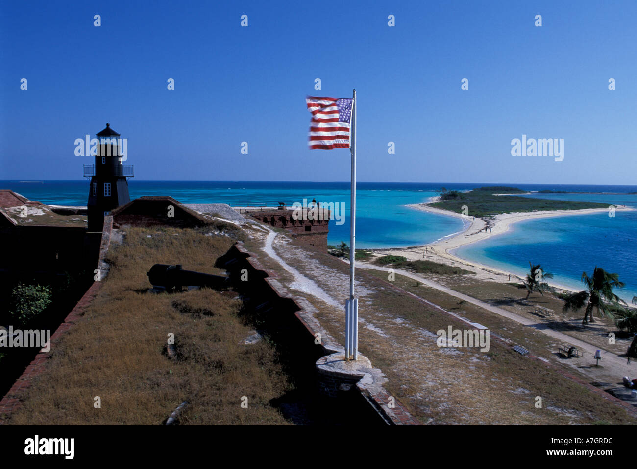 USA, FL, Florida Keys, Fort Jefferson, 1846, stands on Garden Key, Dry ...