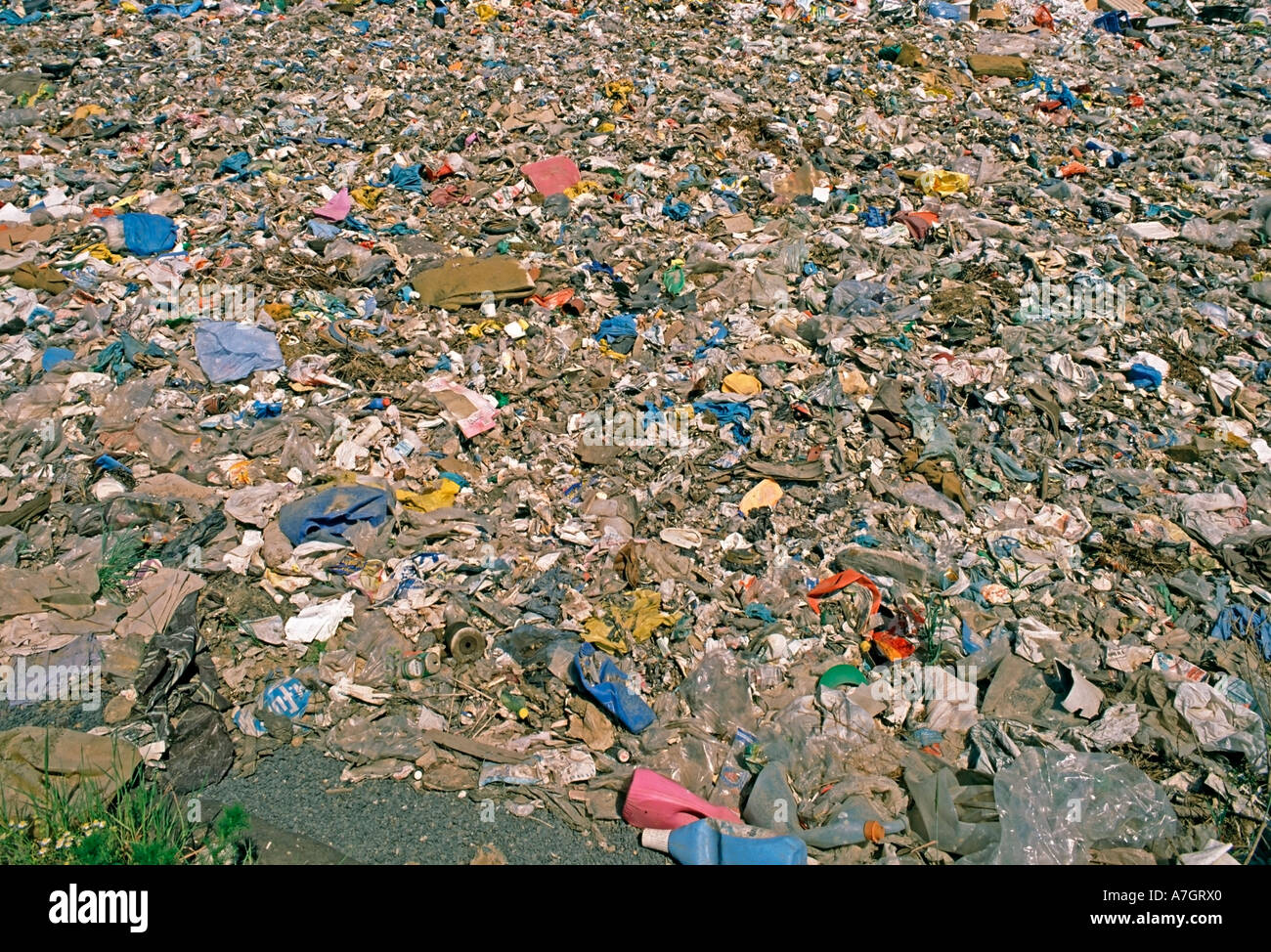 rubbish desposal trash garbage on landfill tip dump Stock Photo - Alamy