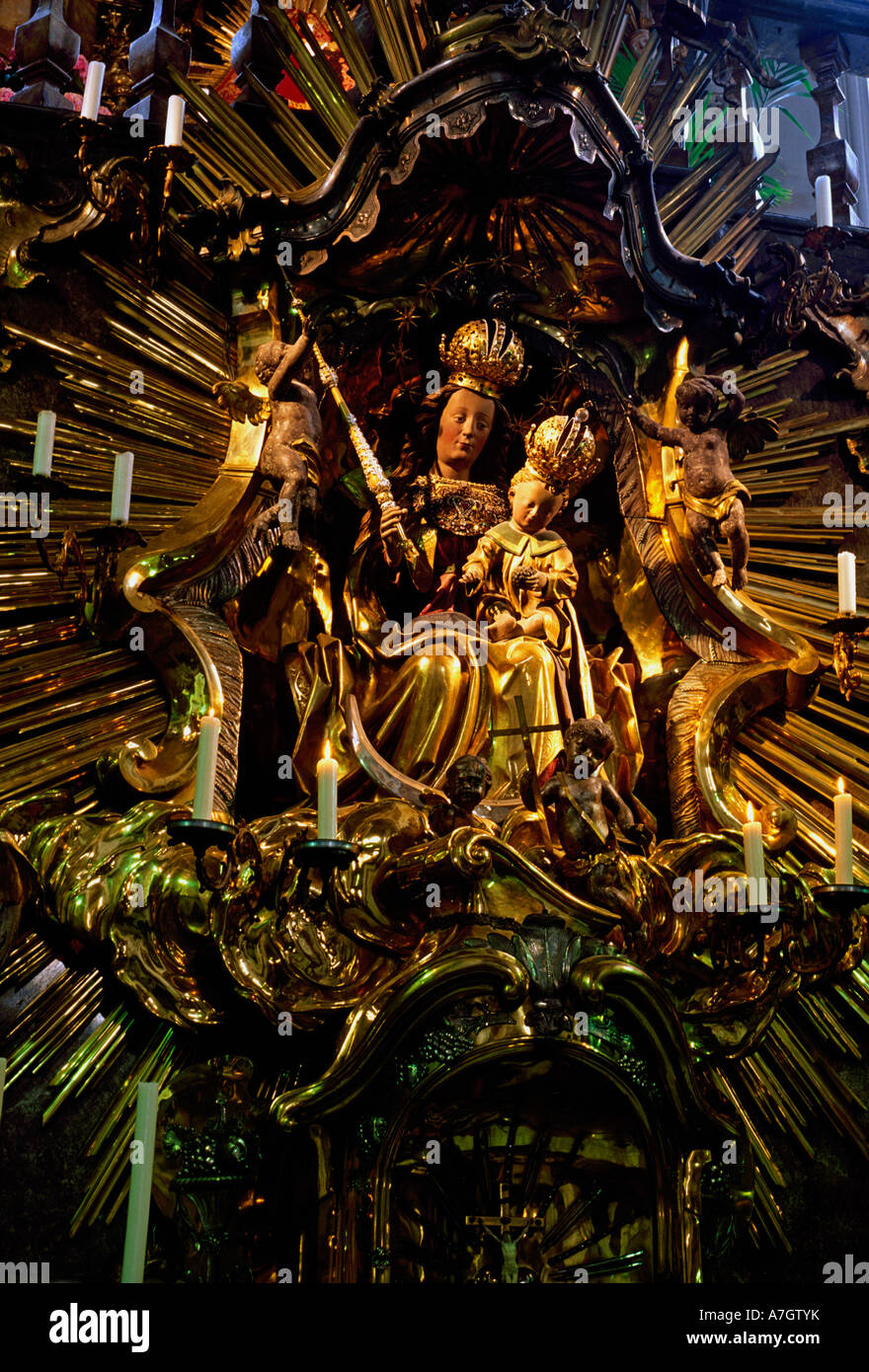 high altar, altar, Andechs Monastery, Roman Catholic monastery, Roman ...