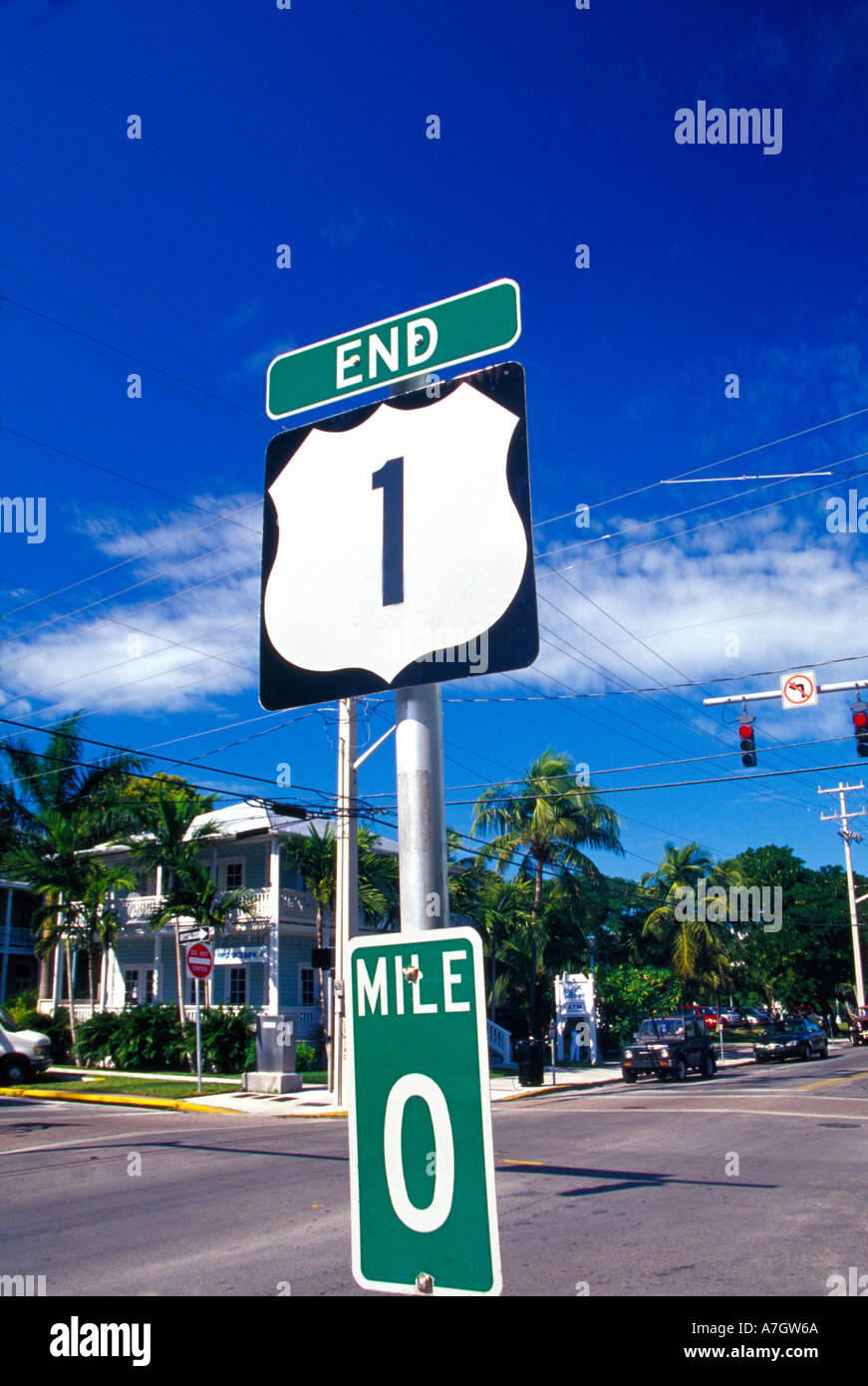 NA, USA, Florida, Florida Keys, Key West, Mile Marker 0 Stock Photo - Alamy