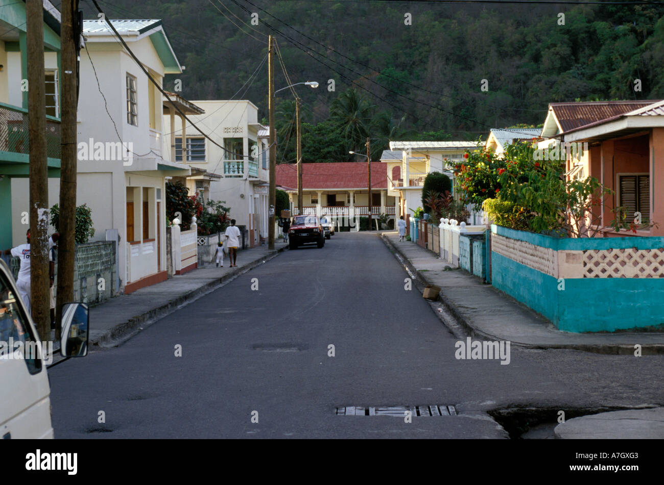 Street scene Soufriere, St. Lucia Stock Photo - Alamy