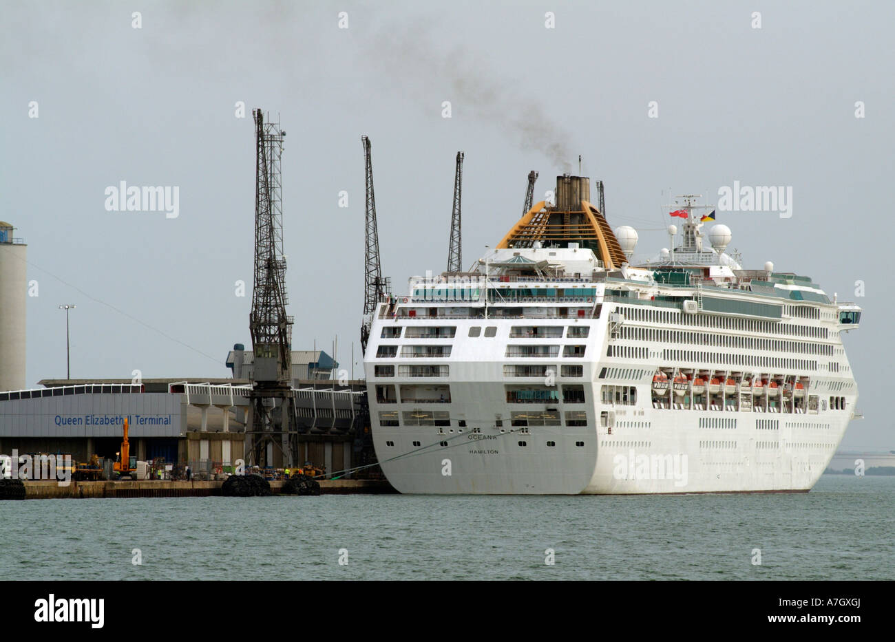 Oceana cruise ship alongside the Queen Elizabeth II Terminal Port of ...