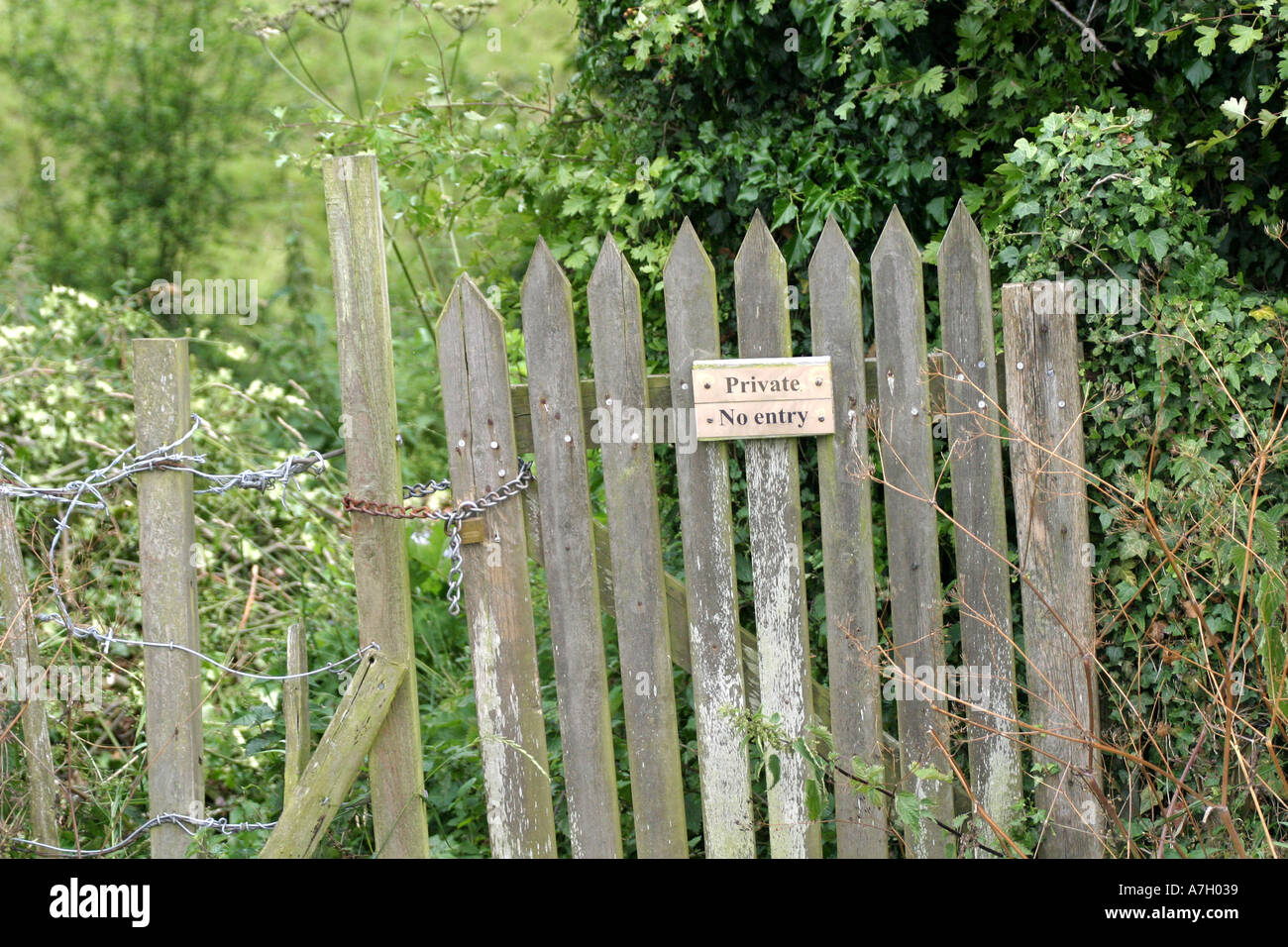 Private no entry sign on a wooden gate Stock Photo - Alamy