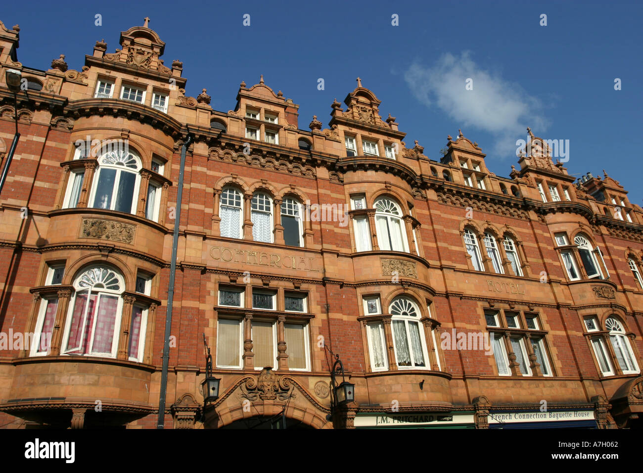 Elaborate and decorative red brick buildings in the centre of Worcester ...