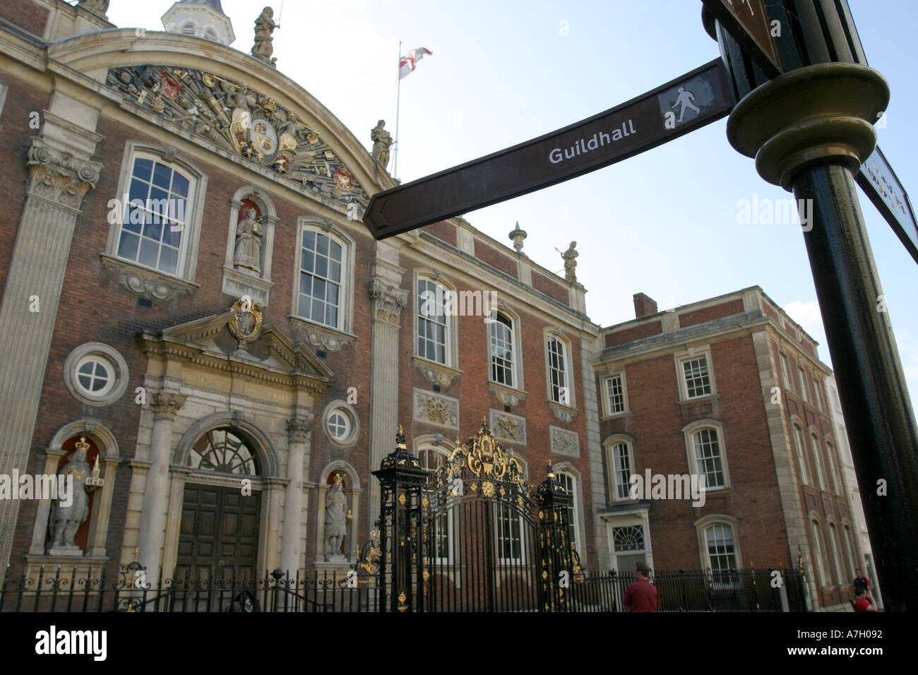 The Guildhall in Worcester and sign Stock Photo - Alamy