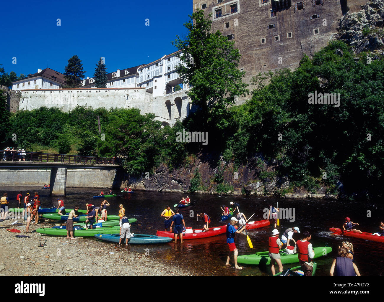 Cesky Krumlov, Canoeing, Castle, Bridge Stock Photo - Alamy