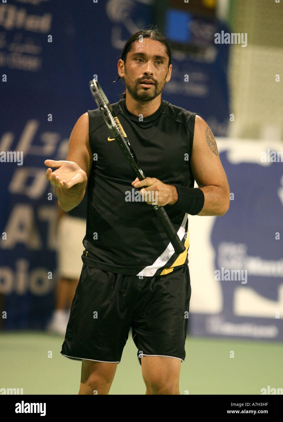 Marcelo Rios during his winning final at Doha on his comeback to ...