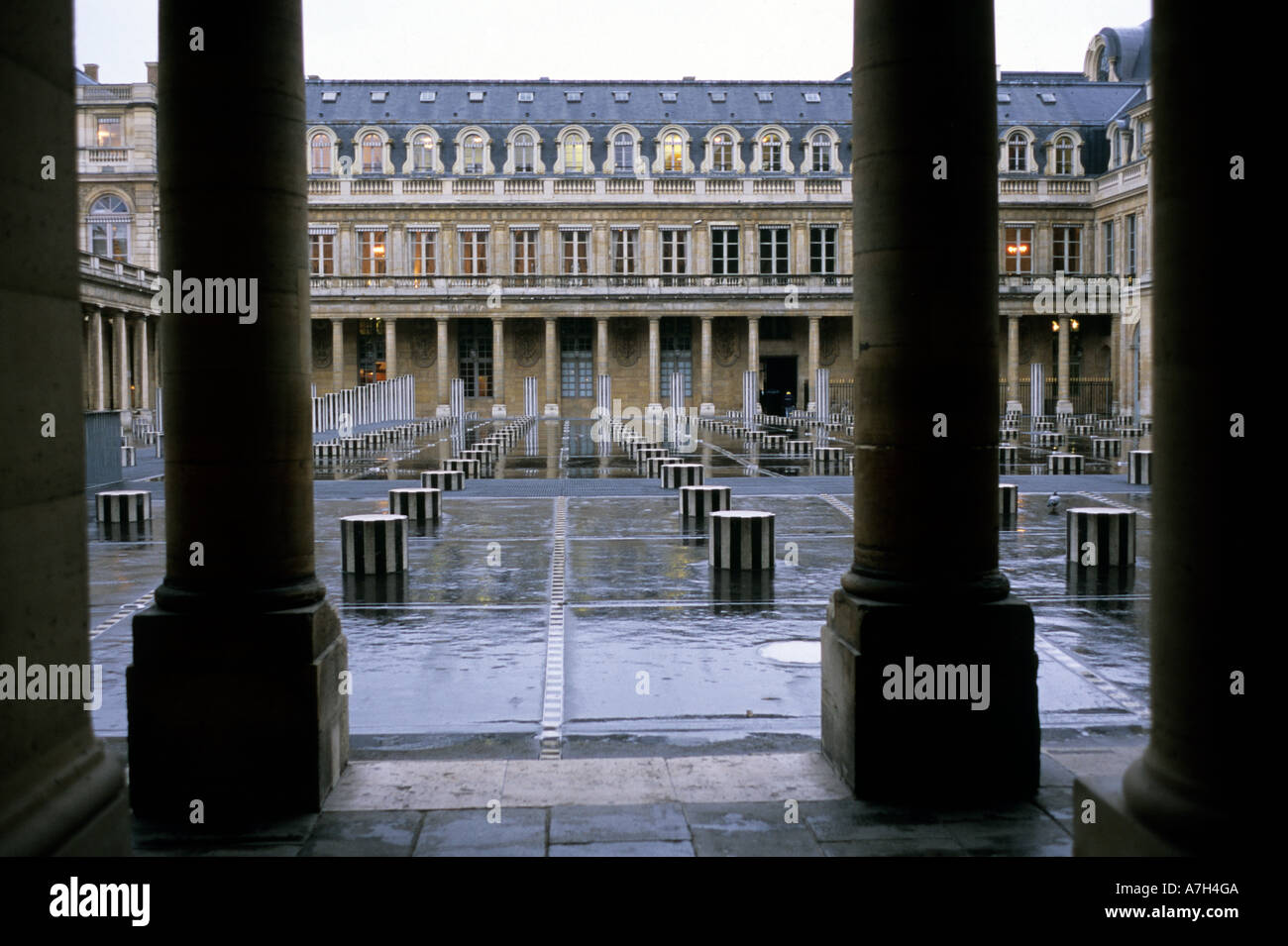 Paris, Palais Royal courtyard with columns pillars Stock Photo - Alamy