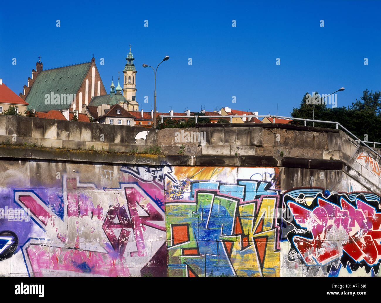 Warsaw, Wall Painting, Old Town Stock Photo - Alamy