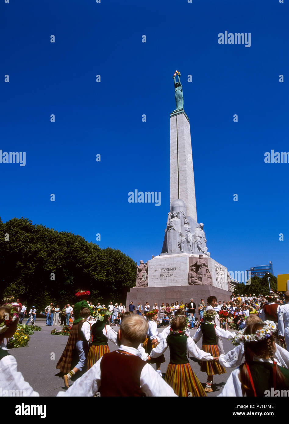 Riga, Latvian Freedom Monument Stock Photo - Alamy