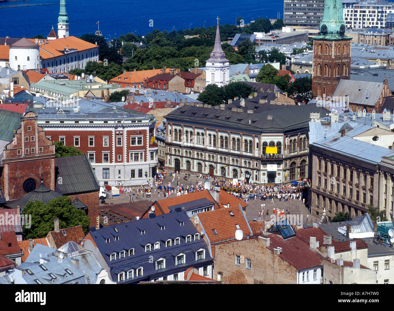 Riga, Skyline, Old Town Square Stock Photo - Alamy