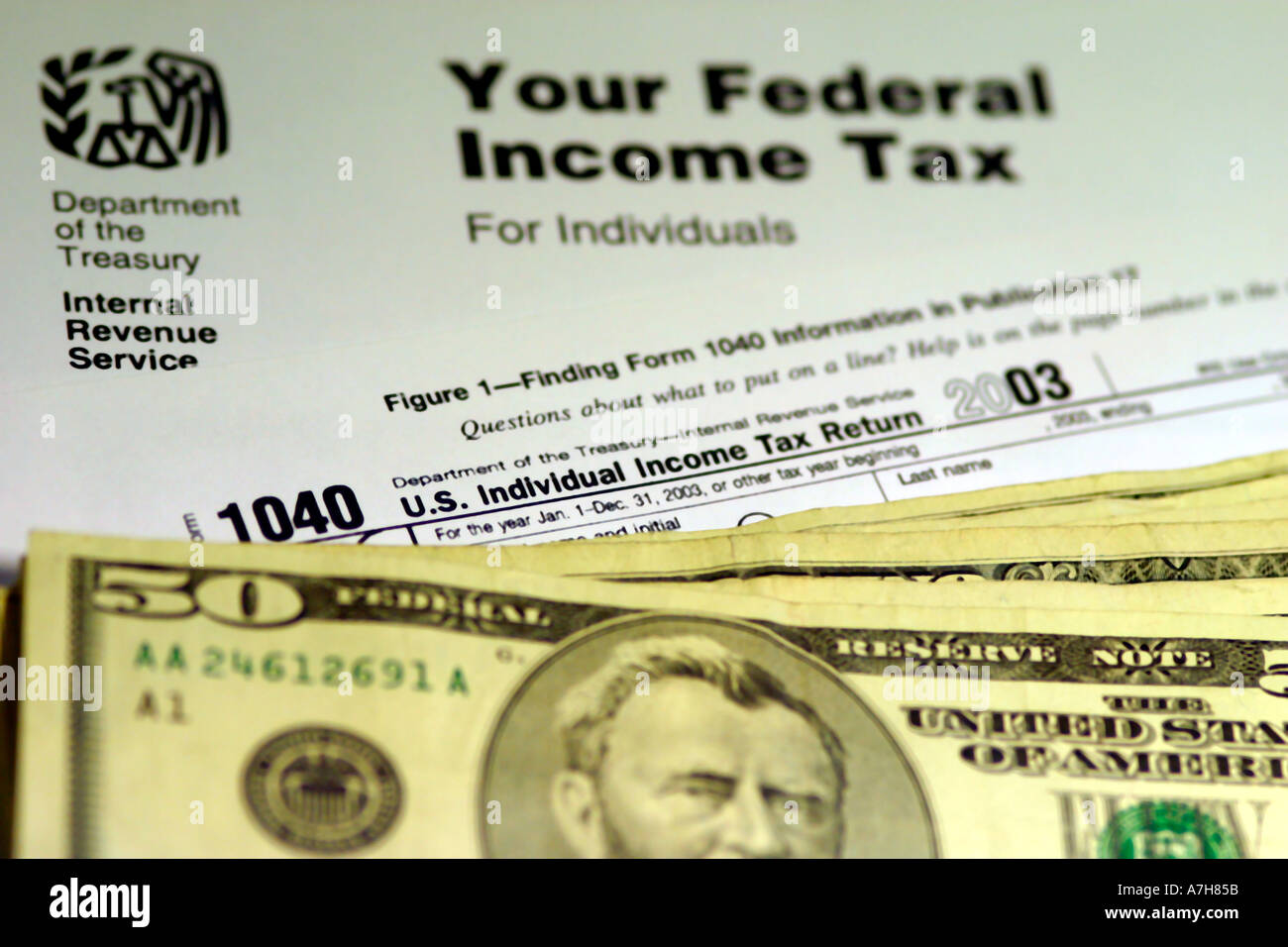 IRS Tax Form and Money Stock Photo - Alamy