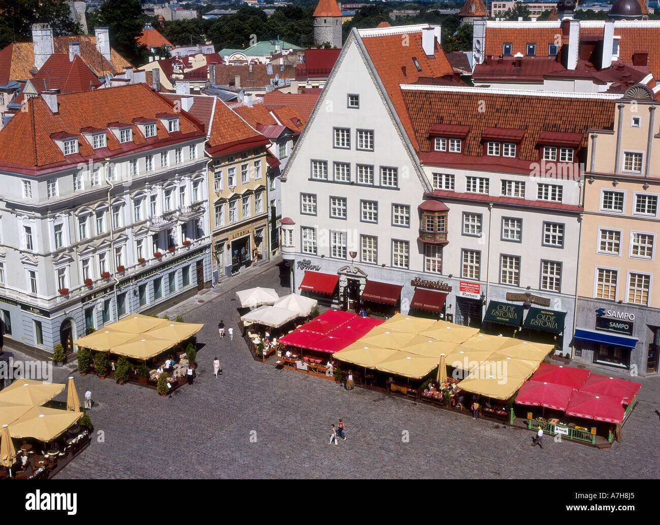 Tallinn, Town Hall Square, Old Town Stock Photo - Alamy