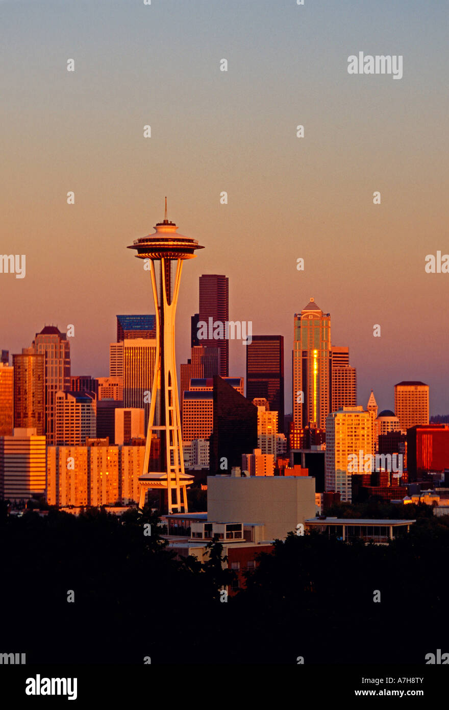 Space Needle, downtown, view from Queen Anne Hill, Queen Anne Hill ...
