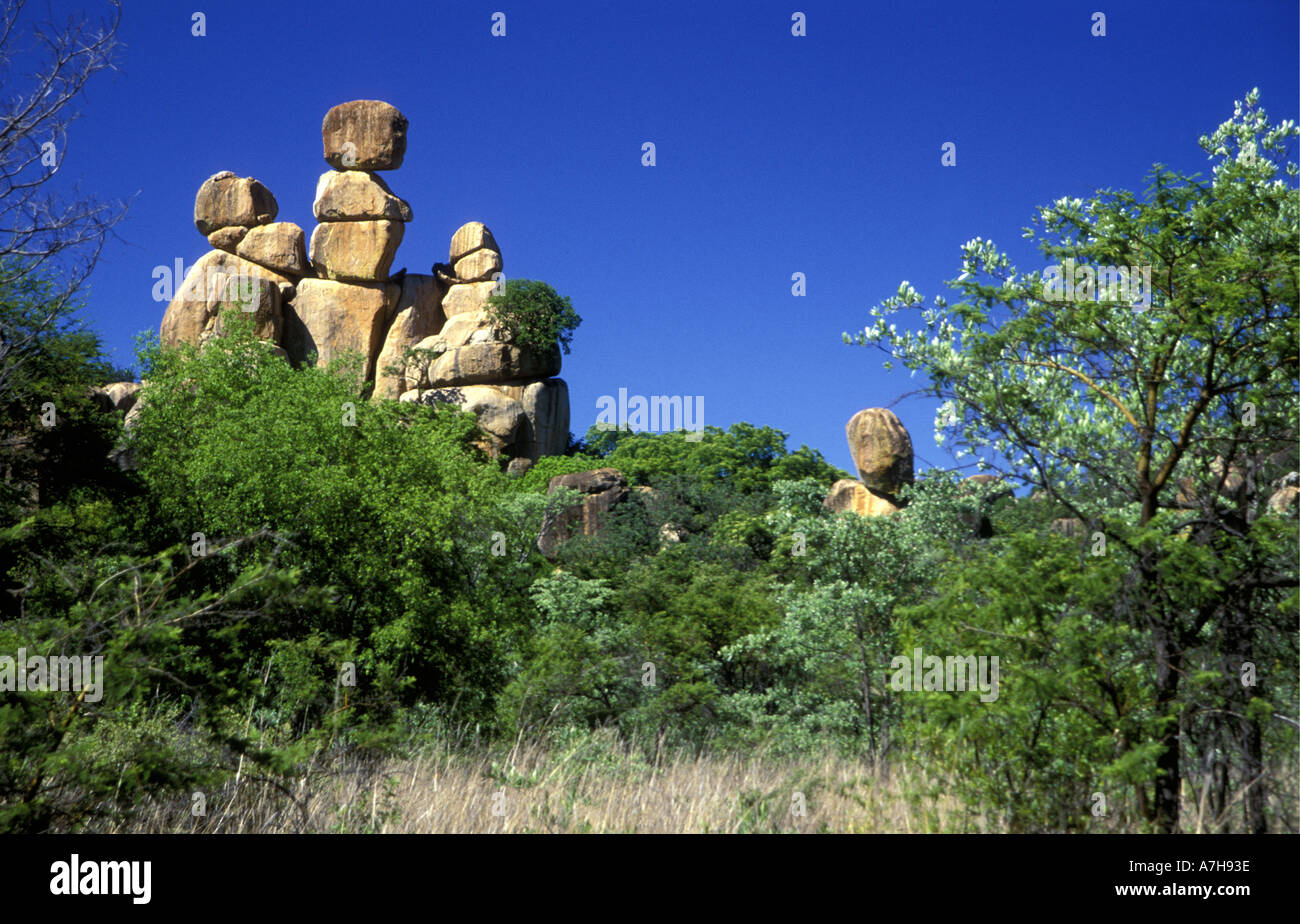 Balancing rocks and granite domes or inselburgs in the Matobo National ...