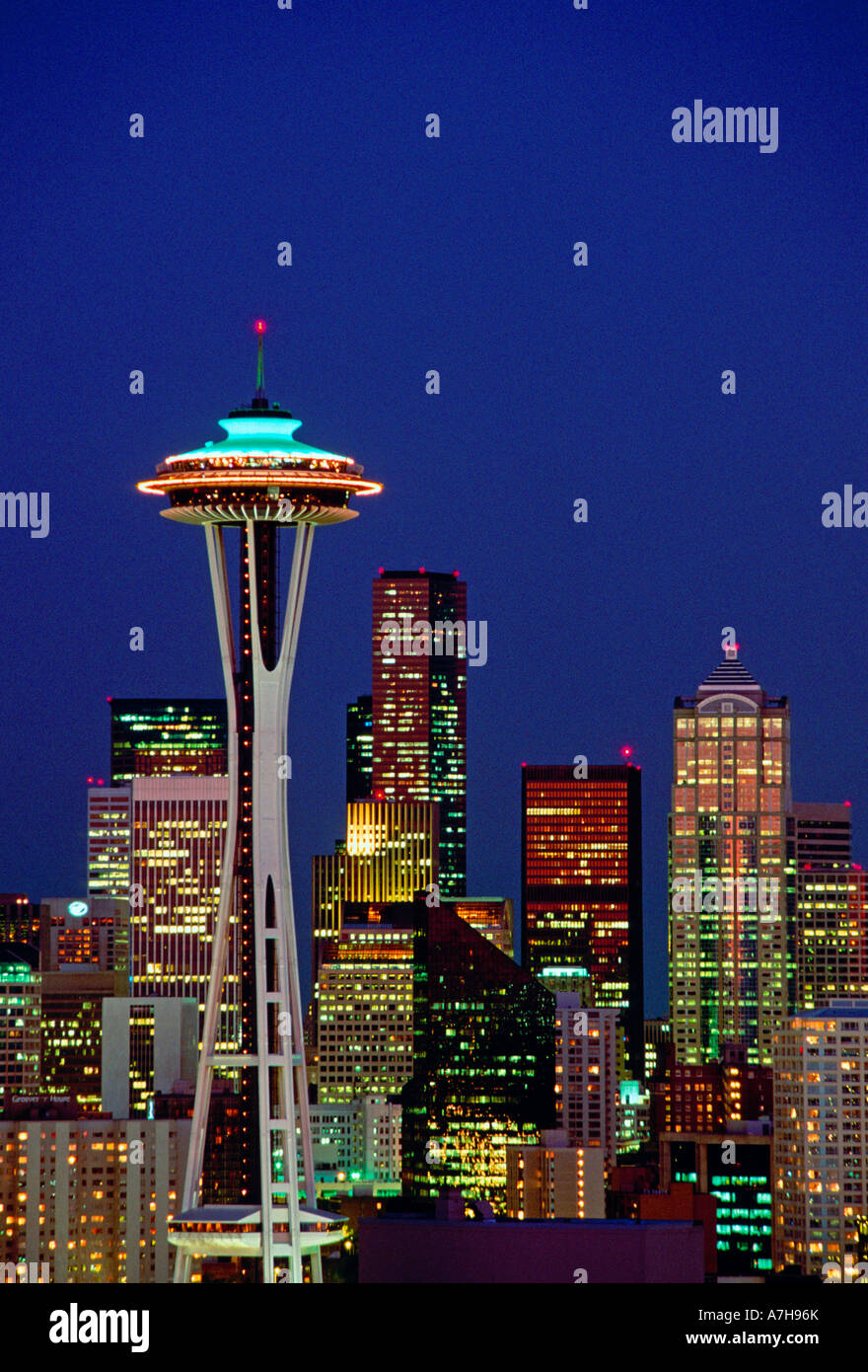 Space Needle, downtown, view from Queen Anne Hill, Queen Anne Hill ...