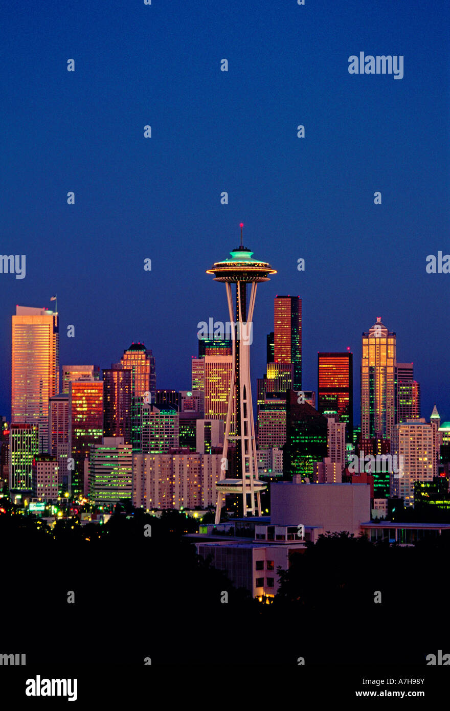Space Needle, downtown, view from Queen Anne Hill, Queen Anne Hill ...