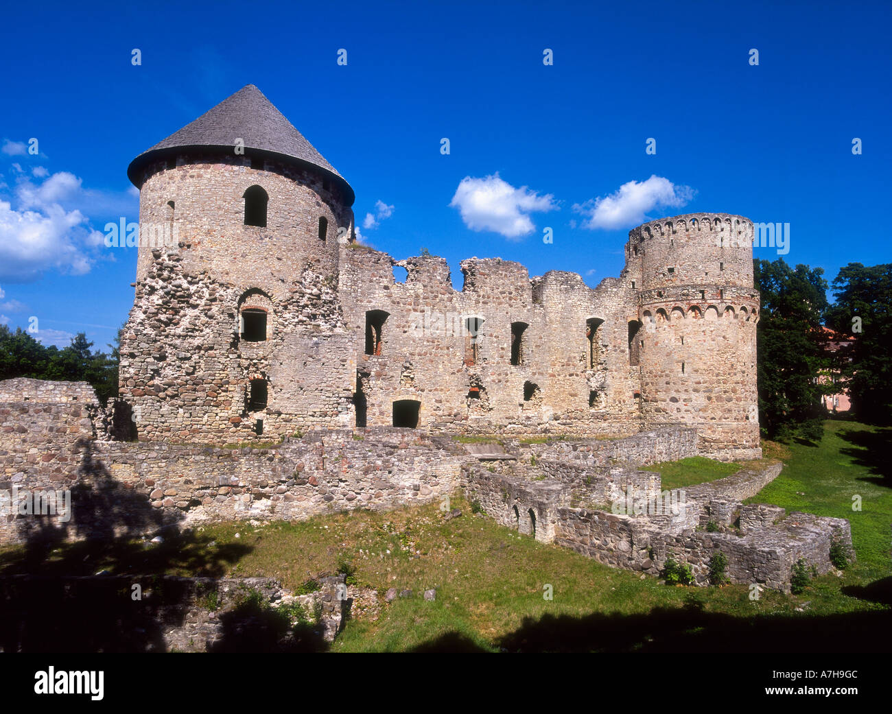 Cesis, Cesis Medieval Castle Stock Photo - Alamy