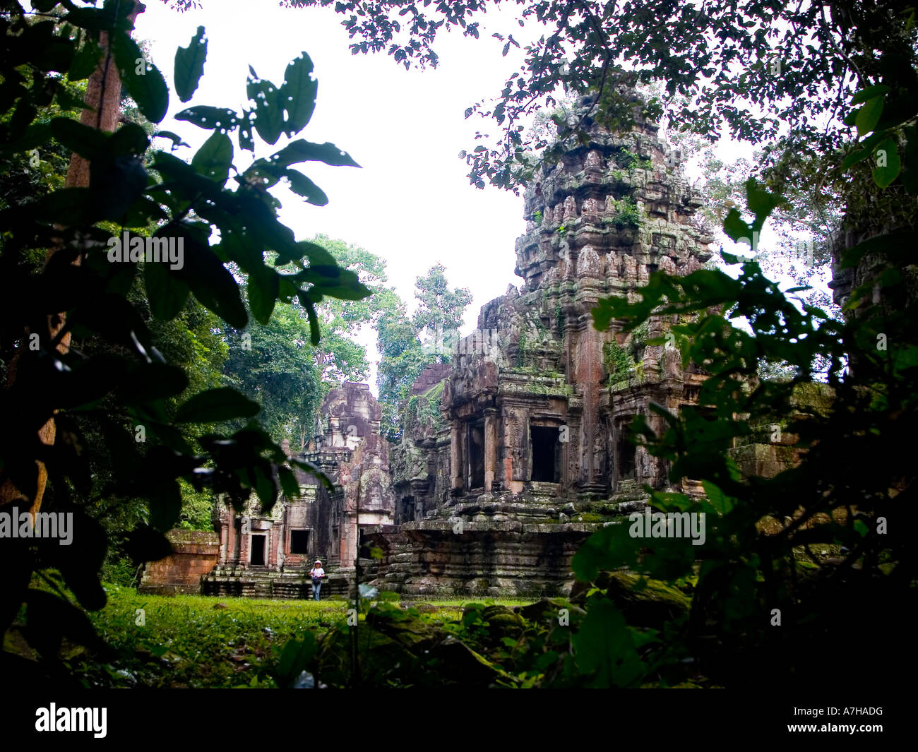 Thommanon compact temple in the style of Angkor Wat in Cambodia Siem ...