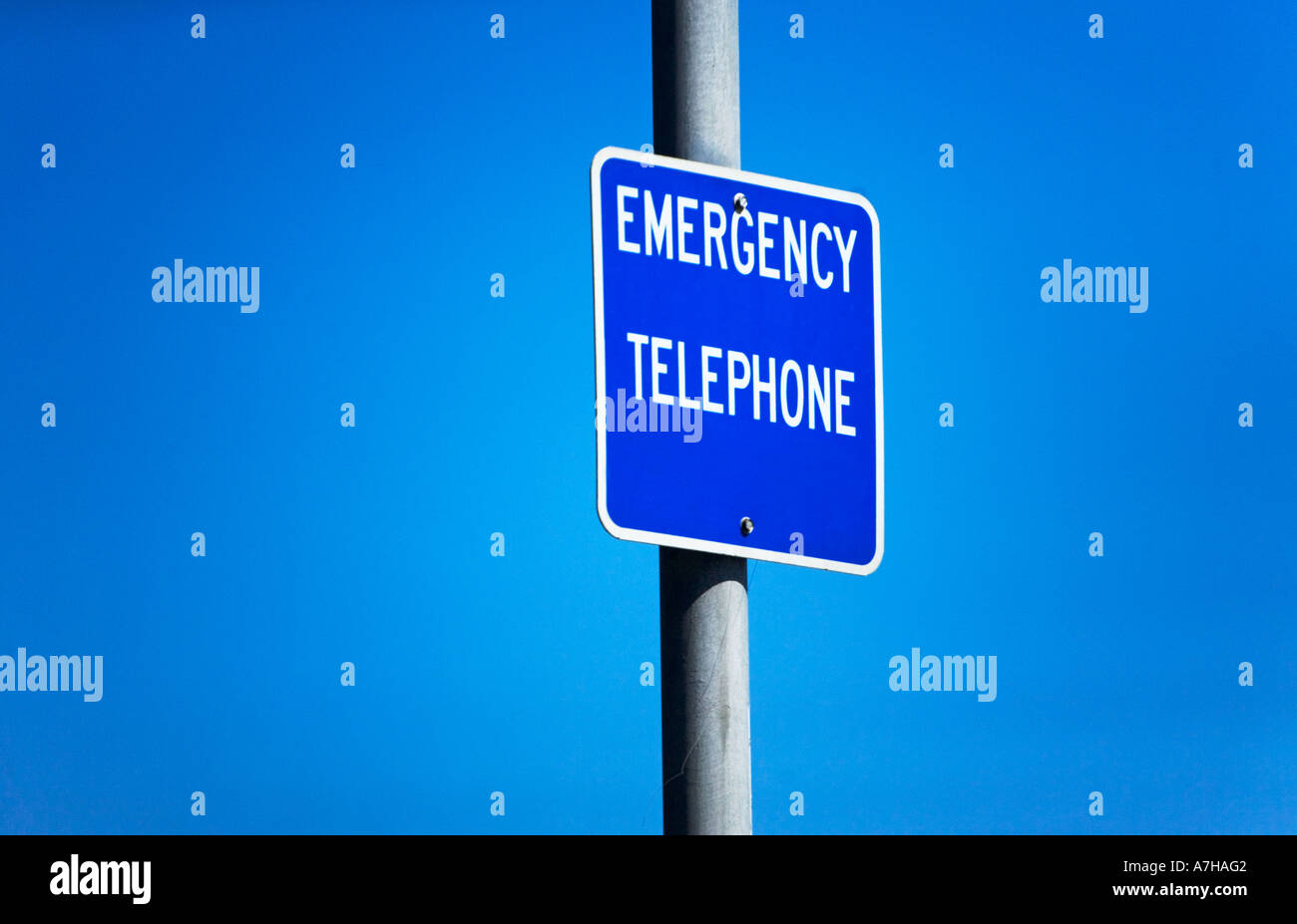 EMERGENCY TELEPHONE SIGN Stock Photo - Alamy