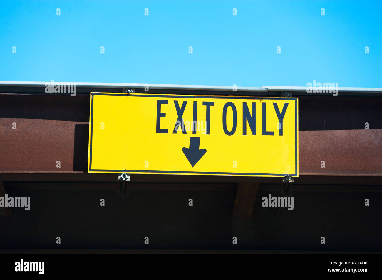 EXIT ONLY SIGN Stock Photo - Alamy