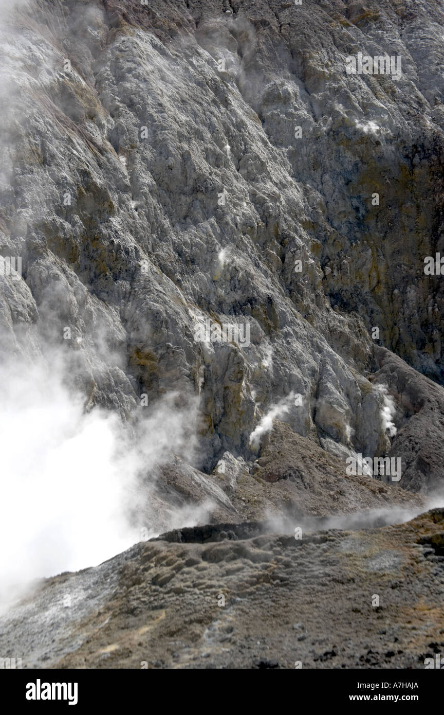 A vertical view of an active volcano located on White Island just off ...