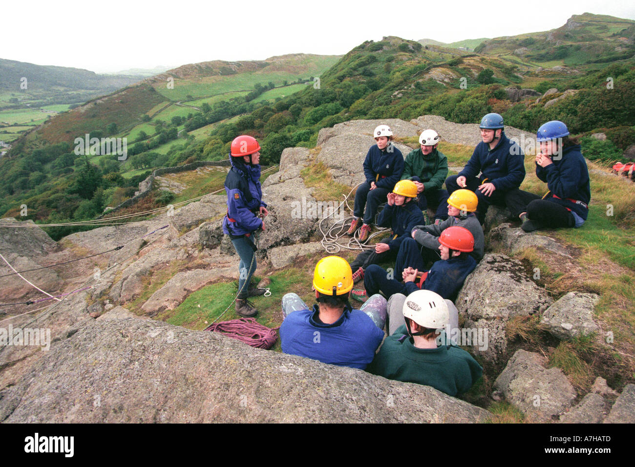 Group of teachers on an outward bound bonding and teamwork course near ...
