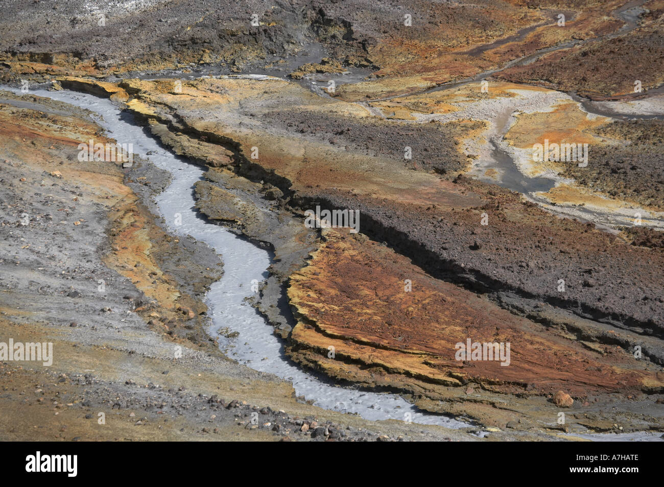 The color is from minerals that are deposited when the volcano becomes ...