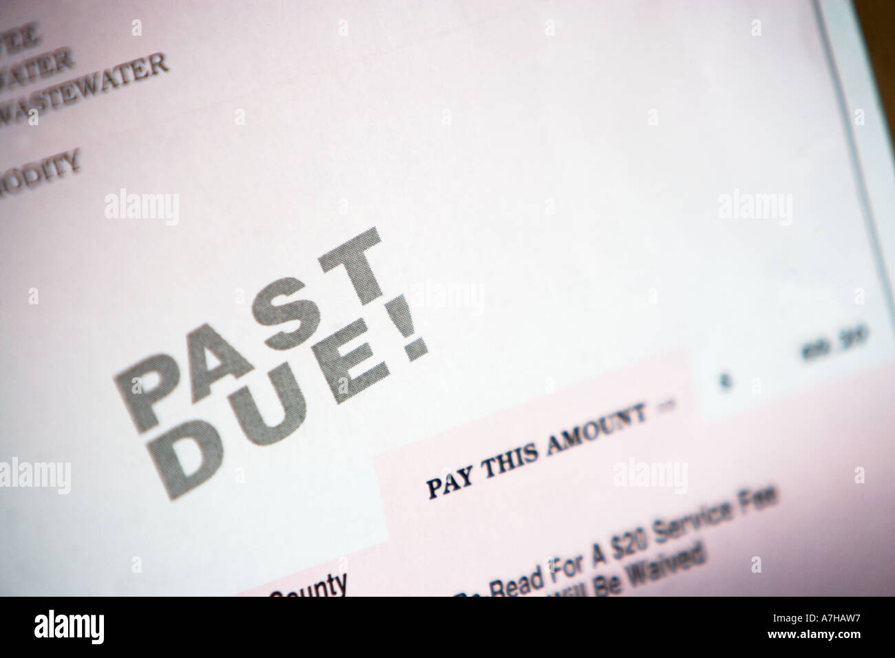 PAST DUE NOTICE Stock Photo - Alamy