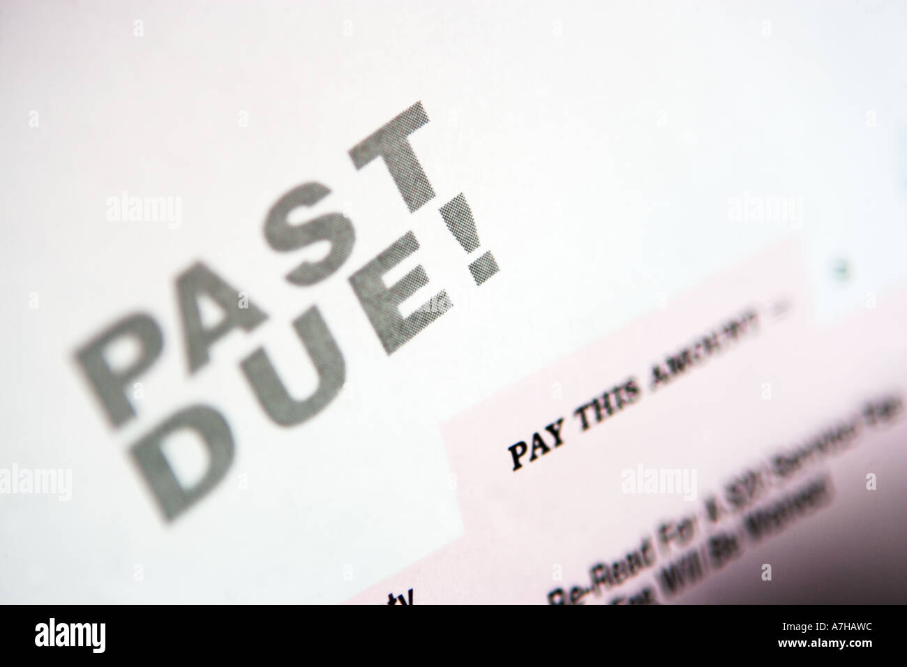 PAST DUE NOTICE Stock Photo - Alamy