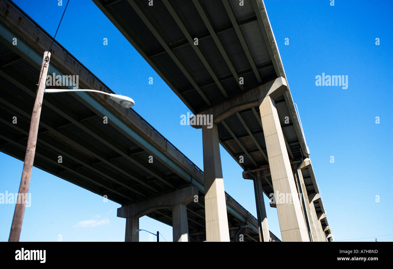 Road signs over overpass hi-res stock photography and images - Alamy