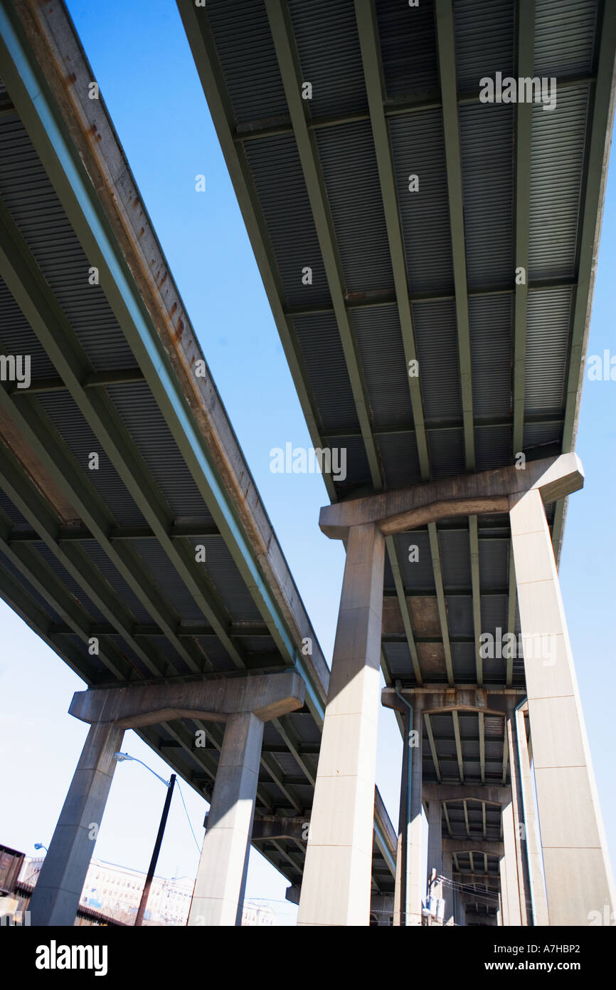 Road signs over overpass hi-res stock photography and images - Alamy