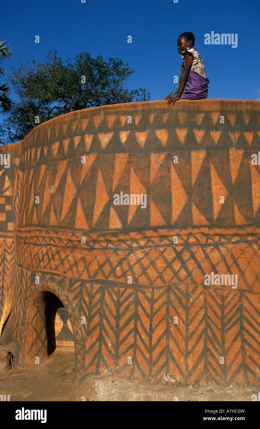 Palace of Paga Pio, the paramount chief of Paga, painted in the ...