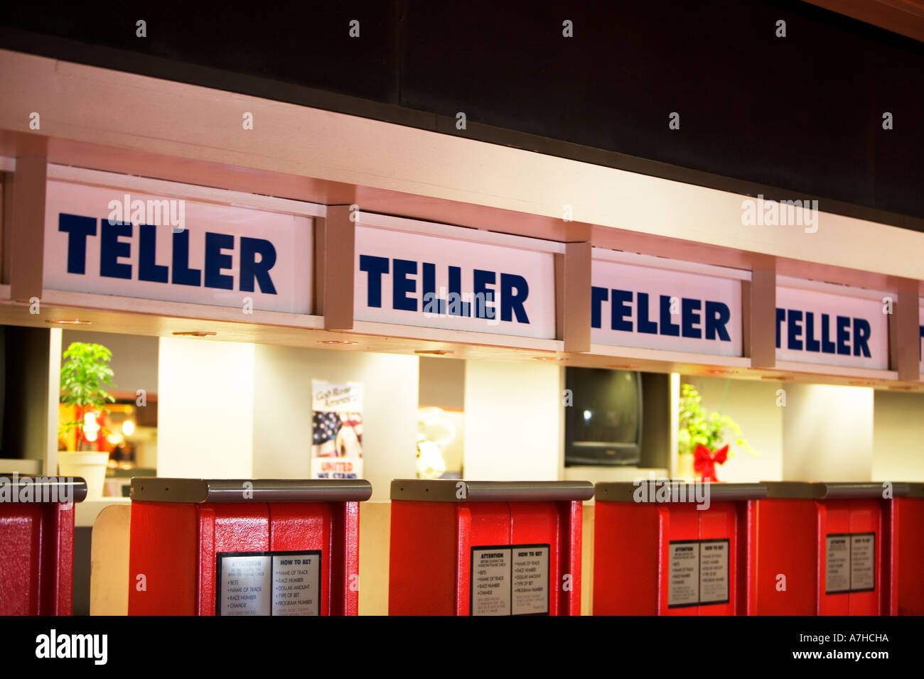 TELLERS AT RACETRACK Stock Photo - Alamy